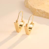 China Fashion Light Luxury Earring for Women Pentagonal Geometric  Shaped  Ear Hooks French Retro Gold Plated Earrings Wholesale for sale