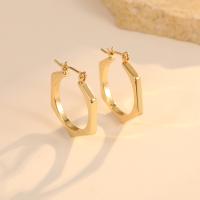 China Fashion Light Luxury Earring for Women Pentagonal Geometric  Shaped  Ear Hooks French Retro Gold Plated Earrings Wholesale for sale