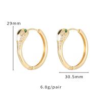 China Wholesale Jewelry Lovely Trendy Hoop Earring Fashion Snake Shape Round Design Hoop Loop Earrings for Women for sale
