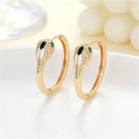 China Wholesale Jewelry Lovely Trendy Hoop Earring Fashion Snake Shape Round Design Hoop Loop Earrings for Women for sale