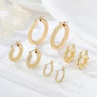 China High Fashion Womens Jewellery Chunky 14K Gold Textured Hoop Earrings for Women Girls for sale