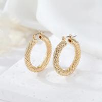 China High Fashion Womens Jewellery Chunky 14K Gold Textured Hoop Earrings for Women Girls for sale