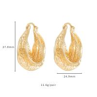 China Jiexing Trendy Hoop Earring 14K Gold Plated Fashion Texture Shape Daily Design Hoop Loop Earrings for Women Girls for sale