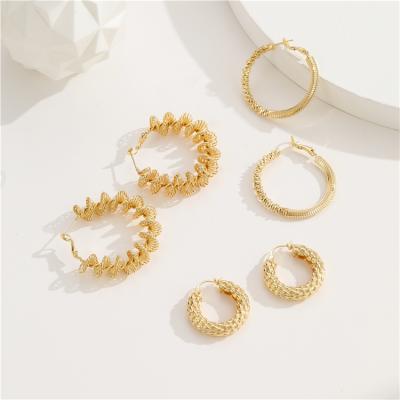 China High Quality Brass 14K Gold Plated Hoop Earrings for Women for sale