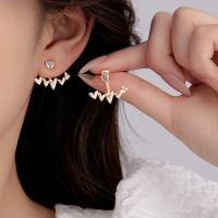 China Brass 2025 New Love Earrings Heartbeat Frequency Wave Earrings Hypoallergenicity  CZ Women ECG Earrings for sale