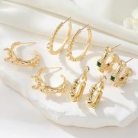 China Wholesale 14K Gold Plated Earrings Large Hoop Fashion Earrings Hypoallergenicity Women's Ear Stud DIY Earring Accessories for sale