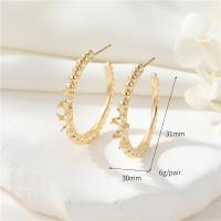 China Wholesale 14K Gold Plated Earrings Large Hoop Fashion Earrings Hypoallergenicity Women's Ear Stud DIY Earring Accessories for sale