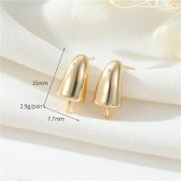 China Hot Selling Earring Accessories Gold-Plated Curved Glossy C-Shaped Earrings for Women 925 Silver Needle Irregular Earrings for sale