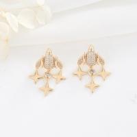 China Factory Wholesale Fashion Women's Earrings Spaceship Studs Earrings Zircon Cute Rocket Star Jewelry Earring Accessories for sale