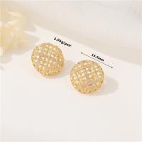 China Wholesale Jewelry DIY Earring Accessories Heart-shaped Braided Earrings Round Hollow Zircon Paste Pearl  Earring for sale