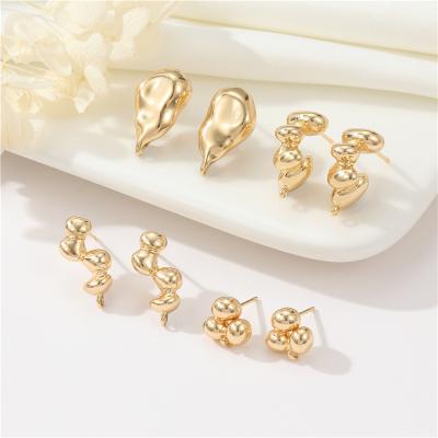 China New 925 Silver Needle Earrings Accessories Irregular Earrings Gold-Plated Earrings Studs DIY With Hanging Ear Pin for sale