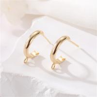 China Wholesale Gold Plated Earrings With Hoop Leaf Earrings Glossy  925 Silver Needle Diy Earring Accessories for sale