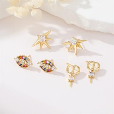 China Multi Colors Inlaid Zircon CD Hoop Earring for Women S925 Silver Needle  Highend Fivepointed Star Eyes Zircon Earrings for sale