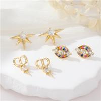 China Multi Colors Inlaid Zircon CD Hoop Earring for Women S925 Silver Needle  Highend Fivepointed Star Eyes Zircon Earrings for sale