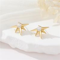 China Multi Colors Inlaid Zircon CD Hoop Earring for Women S925 Silver Needle  Highend Fivepointed Star Eyes Zircon Earrings for sale