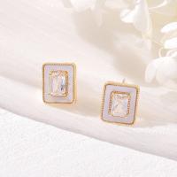 China Summer Fashion Jewelry 14K Gold Plated Enamel White Flower Stud Daisy Flower Korean Drop Earrings Jewelry for sale
