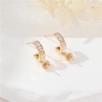 China Wholesale 14K Gold Plated Round Zircon Stud Earring Fashion Pearl for Women 925 Silver Needles Earrings DIY Jewelry Accessories for sale