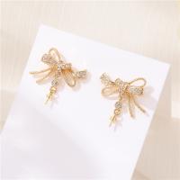 China Hot Selling Earrings Accessories 14K Gold Bow Earrings for Women Cute Heart Shaped Straps Earings DIY Jewelry Findings for sale