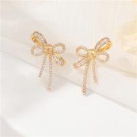 China Hot Selling Earrings Accessories 14K Gold Bow Earrings for Women Cute Heart Shaped Straps Earings DIY Jewelry Findings for sale