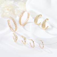 China Hot Selling Fashion Gold Plated 925 Silver Needle Hypoallergenic Earrings Zircon Earrings Braided Teng Rattan Earrings for Women for sale