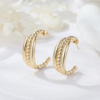 China Hot Selling Fashion Gold Plated 925 Silver Needle Hypoallergenic Earrings Zircon Earrings Braided Teng Rattan Earrings for Women for sale