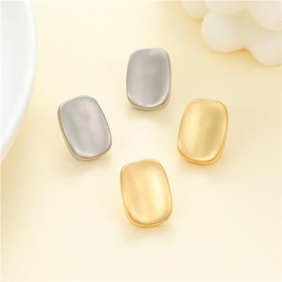 China New Trendy Korean Popular Jewelry Retro Minimalist Style Earrings 925 Silver Needle Frosted Brushed Stud Earrings for Women for sale