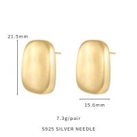 China New Trendy Korean Popular Jewelry Retro Minimalist Style Earrings 925 Silver Needle Frosted Brushed Stud Earrings for Women for sale