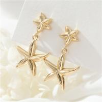 China Fashion 14K Gold Plated Ocean Style Special Starfish Design Jewelry Earrings for Women Party Gift Studs Earring for sale