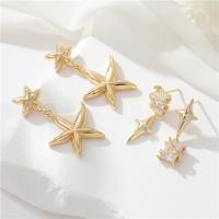 China Fashion 14K Gold Plated Ocean Style Special Starfish Design Jewelry Earrings for Women Party Gift Studs Earring for sale