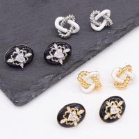 China Lovely Trendy Earring Stud Earrings Female Silver Needle Black White Love Zirconia Rope Shape Wholesale for Women Girls for sale