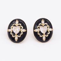 China Lovely Trendy Earring Stud Earrings Female Silver Needle Black White Love Zirconia Rope Shape Wholesale for Women Girls for sale