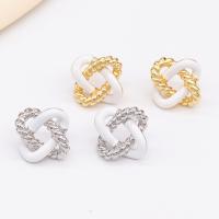 China Lovely Trendy Earring Stud Earrings Female Silver Needle Black White Love Zirconia Rope Shape Wholesale for Women Girls for sale