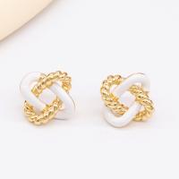 China Lovely Trendy Earring Stud Earrings Female Silver Needle Black White Love Zirconia Rope Shape Wholesale for Women Girls for sale