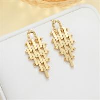China Trendy Stud Earring 14K Gold Plated Geometric Trapezoidal Cuban Link Chain Design Big 925 Silver Earrings for Women Girls for sale