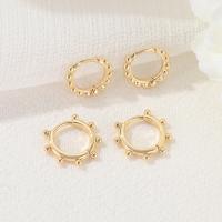 China New Design Fashion Minimalist Jewelry 14K Gold Plated Bead Hoop Earrings for sale