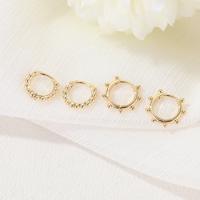 China New Design Fashion Minimalist Jewelry 14K Gold Plated Bead Hoop Earrings for sale