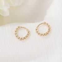 China New Design Fashion Minimalist Jewelry 14K Gold Plated Bead Hoop Earrings for sale