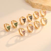 China Hot Selling Fashion Women's Earrings Gold Plated Triangular Ear Clips Geometric Colorful Zircon Earrings DIY Earring Accessories for sale