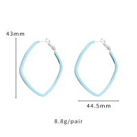 China Wholesale Lovely Trendy Jewelry Hoop Earring Hot Selling Square Shape Colorful Enamel Design Hoop Loop Earrings for Women for sale