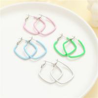 China Wholesale Lovely Trendy Jewelry Hoop Earring Hot Selling Square Shape Colorful Enamel Design Hoop Loop Earrings for Women for sale