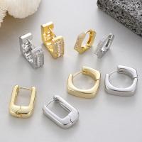 China European and American 14K Gold Geometric Three Dimensional square Ear Buckle Earrings Women's Atmospheric Earrings Niche Design for sale