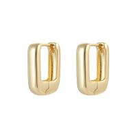China European and American 14K Gold Geometric Three Dimensional square Ear Buckle Earrings Women's Atmospheric Earrings Niche Design for sale