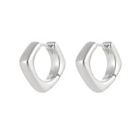 China European and American 14K Gold Geometric Three Dimensional square Ear Buckle Earrings Women's Atmospheric Earrings Niche Design for sale