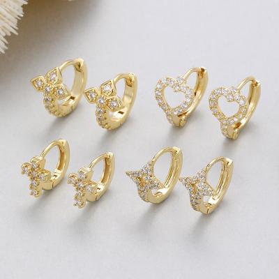 China 14K Gold Factory Wholesale Love Star Ear Buckle New Earrings Female Temperament Simple Small Earrings for sale