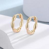 China Fashion Minimalist Lotus Root Shaped Circle Earrings Brass 14K Gold Plated Women's Daily Jewelry Hoop Earring for sale