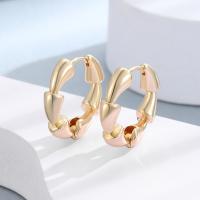 China Fashion Minimalist Lotus Root Shaped Circle Earrings Brass 14K Gold Plated Women's Daily Jewelry Hoop Earring for sale