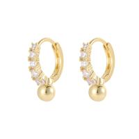 China Wholesale 14k Gold Plated Willow Nail Ear Buckle Zircon Earrings Simple Light Luxury Niche Design Bow Jewelry Hoop Earring for sale