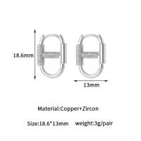 China High Quality14K Gold Jewelry Huggie Earring Personalized Fashion Geometric Smooth Teardrop Shape Oval Zircon Hoop Earrings for sale