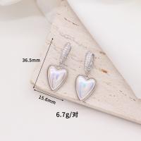 China 14K Gold Plating Fashion New Design Pearl Heart Shaped Zircon Hoop Earring for Women's Jewelry Earrings for sale