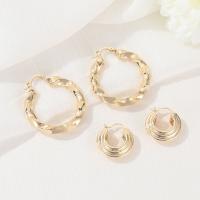 China Fashion High Quality Brass 14K Gold Plated Large Twisted Hoop Earrings for sale